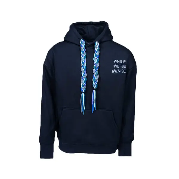 WHILE WE'RE AWAKE Hooded Sweatshirt With Braid Detail - Black