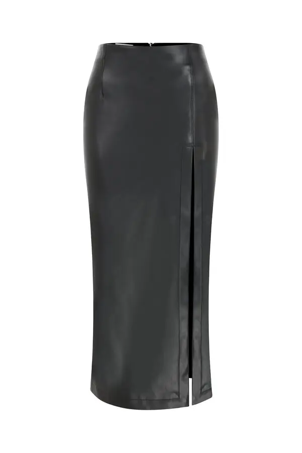 NAZLI CEREN Lea Vegan Leather Maxi Skirt