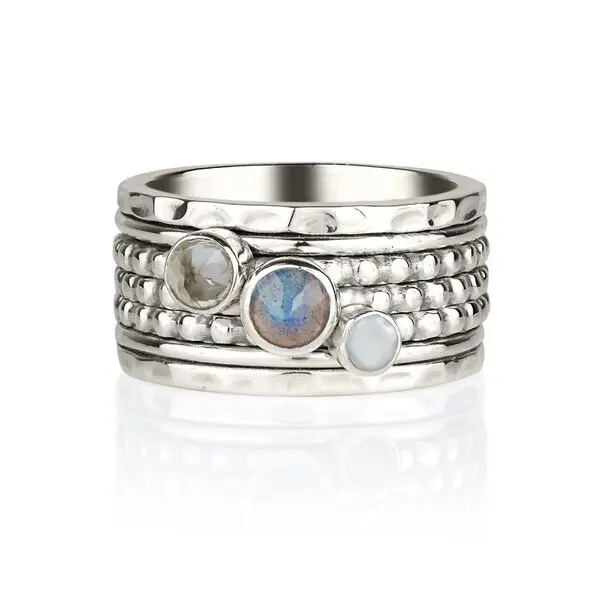 CHARLOTTE'S WEB JEWELLERY Ethereal Galaxy Spinning Gemstone Ring - Silver