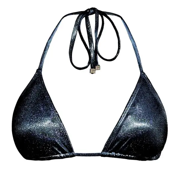 ENEZ SWIM Nova Triangle Bikini Top - Black/silver