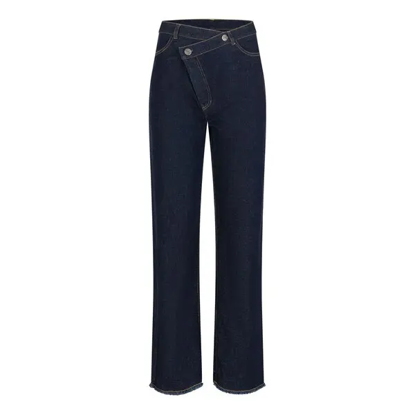 CLOTHES BY LOCKER ROOM Asymmetric Closure Wide-leg Jeans