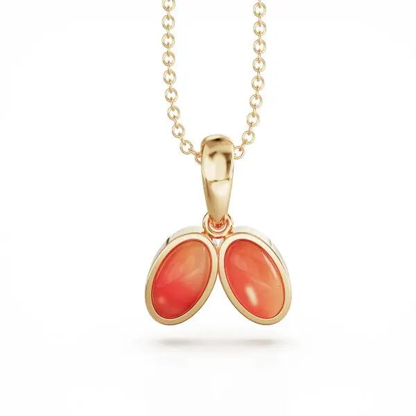LINDA FIORE You & Me Baby Vermeil Necklace With Carnelian - Gold/yellow