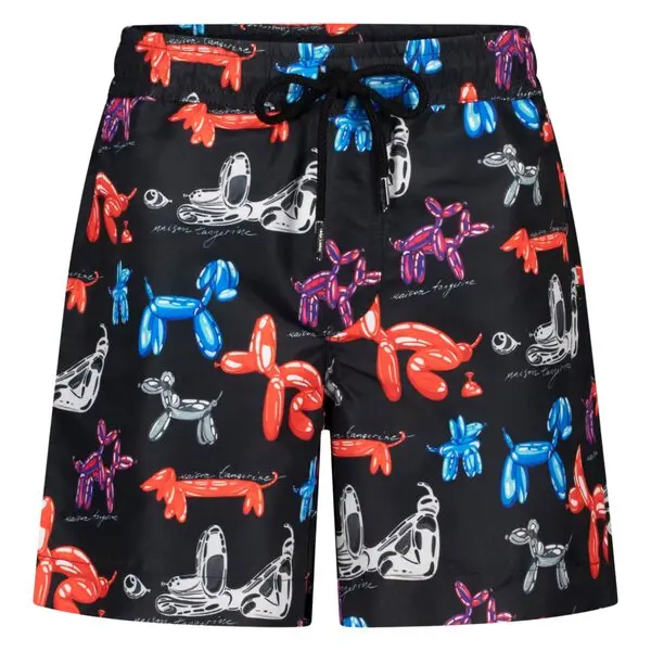 MAISON TANGERINE Printed Swim Shorts - Black