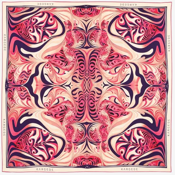 KARGEDE Designer Silk Scarf – Square, Mulberry Twill - Pink