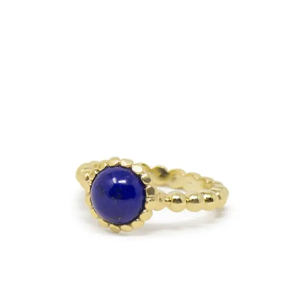 VINTOUCH ITALY Lapis Lazuli Stacking Ring - Blue/gold
