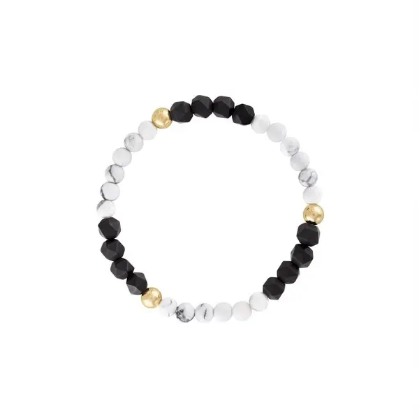 OLIVIA LE Gemstone Bracelet - Black/white