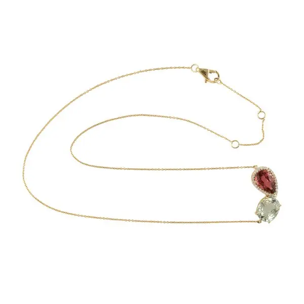 ARTISAN Tourmaline And Diamond 14k Yellow Pendant Necklace - Gold