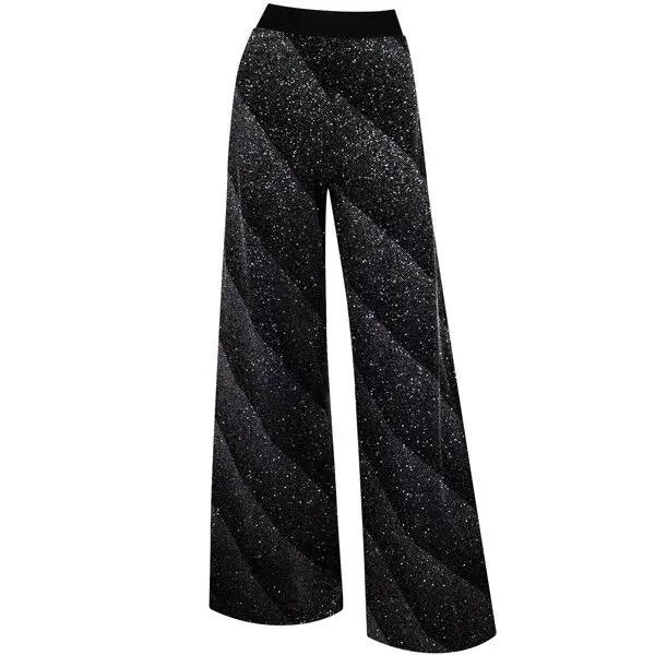 ME & THEE Velvet Trousers With Glitter Detail