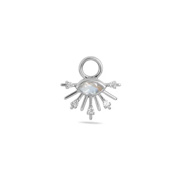 ZOHREH Moonstone And White Sapphire Earring Charm - Silver
