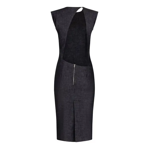 CLOTHES BY LOCKER ROOM Denim Cutout Midi Dress