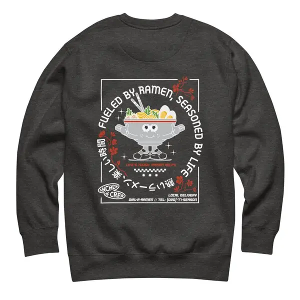 ANCHOR & CREW Heather Ramen House Organic Cotton Sweatshirt - Black