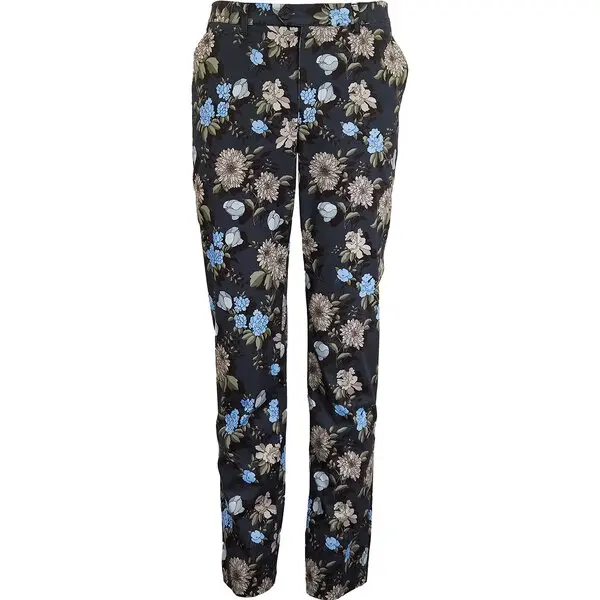 LORDS OF HARLECH Jack Augustus Floral Pant - Black