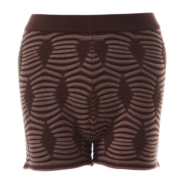 FULLY FASHIONING Geometric Pattern Shorts