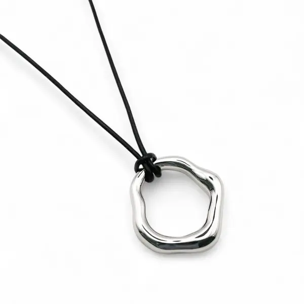 MISS CECILIA Loop Pendant Necklace - Silver