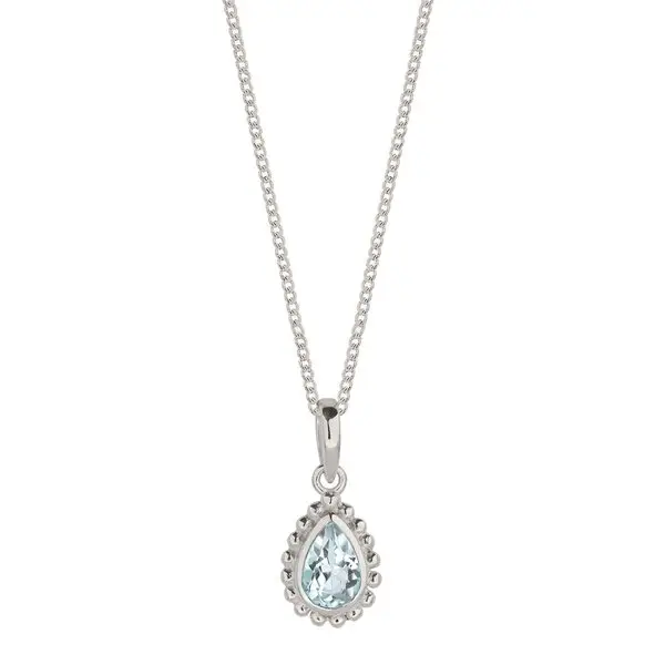 CHARLOTTE'S WEB JEWELLERY Aquamarine Sterling Silver Necklace - Blue/silver
