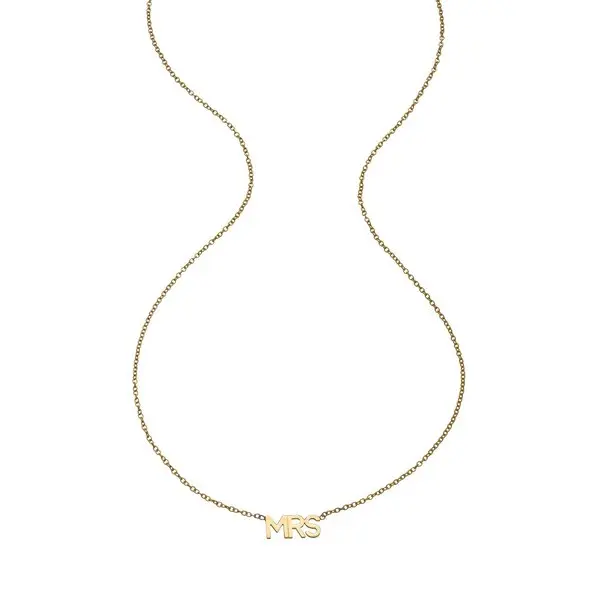 HEATHER HAWKINS 14 Karat Yellow 'mrs' Necklace - Gold