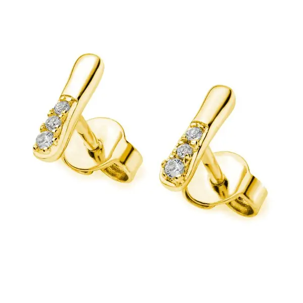 LUCY QUARTERMAINE Mini Skinny Drop Stud Earrings - Gold