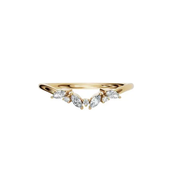 AYA FINE JEWELRY 18k Gold Marquise And Round Diamond Ring - Yellow