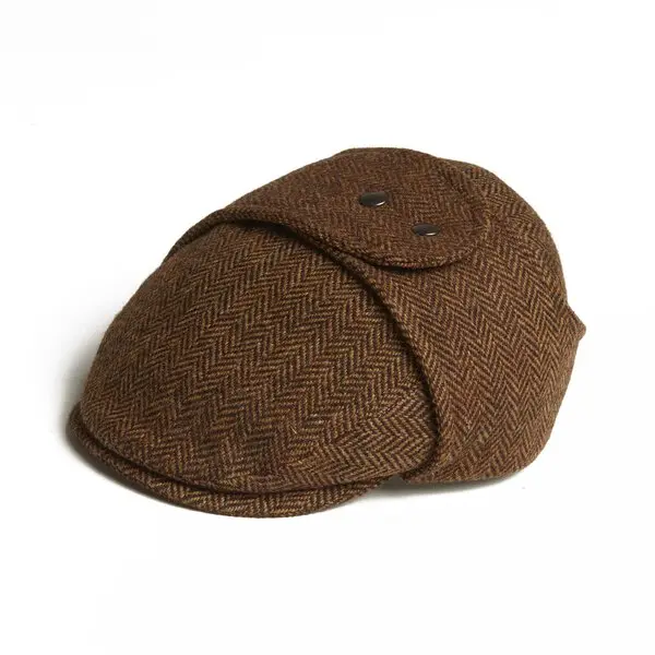 DASMARCA HATS Logan Italian Tweed Trapper Cap With Earflaps - Brown