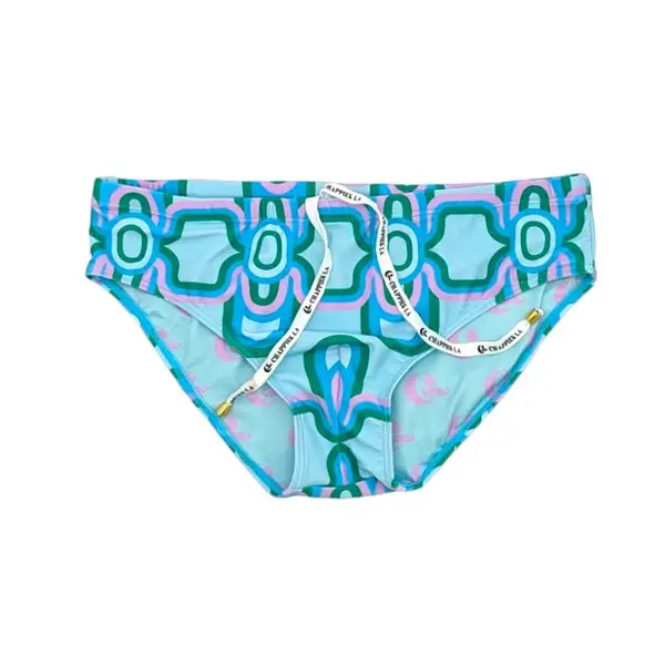 JULIA CLANCEY Olympia Printed Swim Brief - Blue