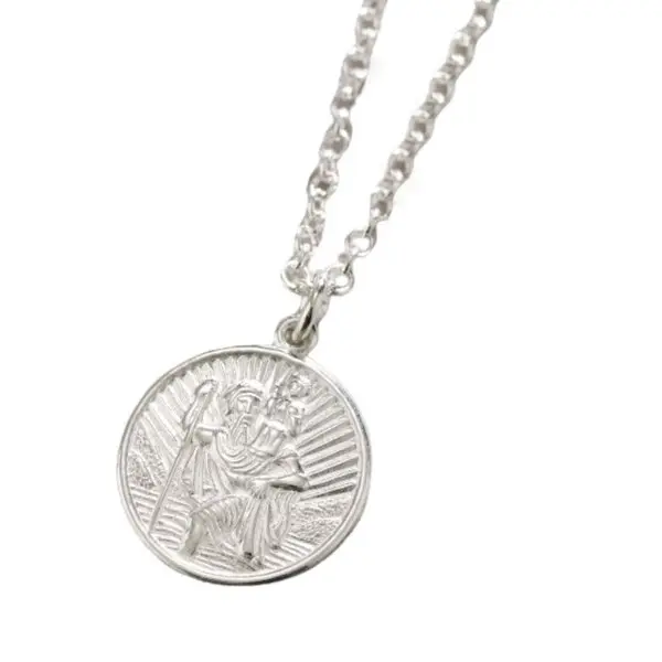 POSH TOTTY DESIGNS Sterling St. Christopher Embossed Necklace - Silver