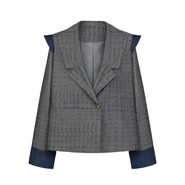 MAYAMU Asymmetric Collar Oversize Jacket