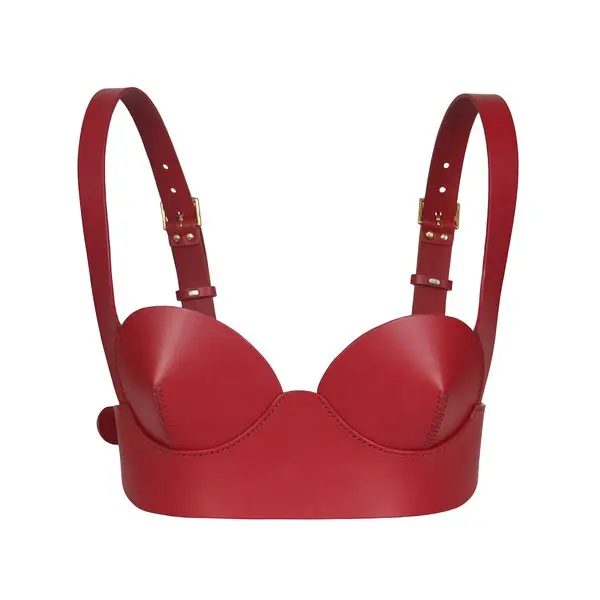HAUTE CUIR Desie Leather Bustier - Red