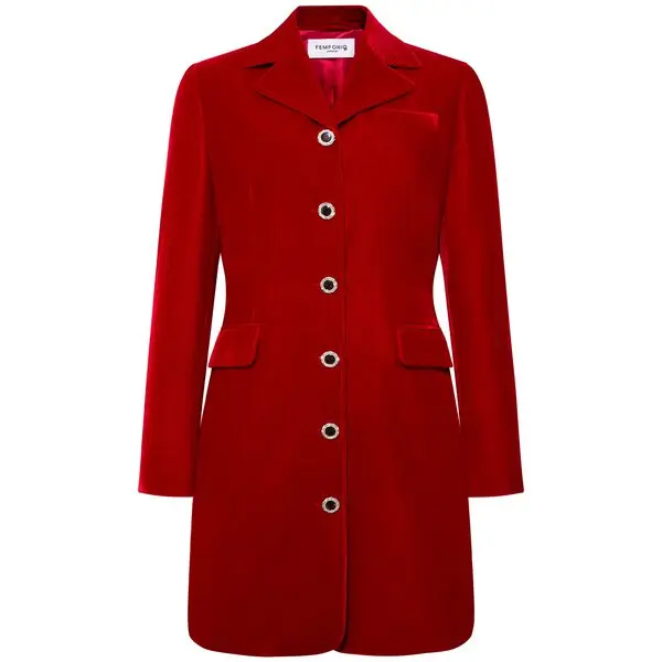 FEMPONIQ Velvet Tailored Blazer Dress