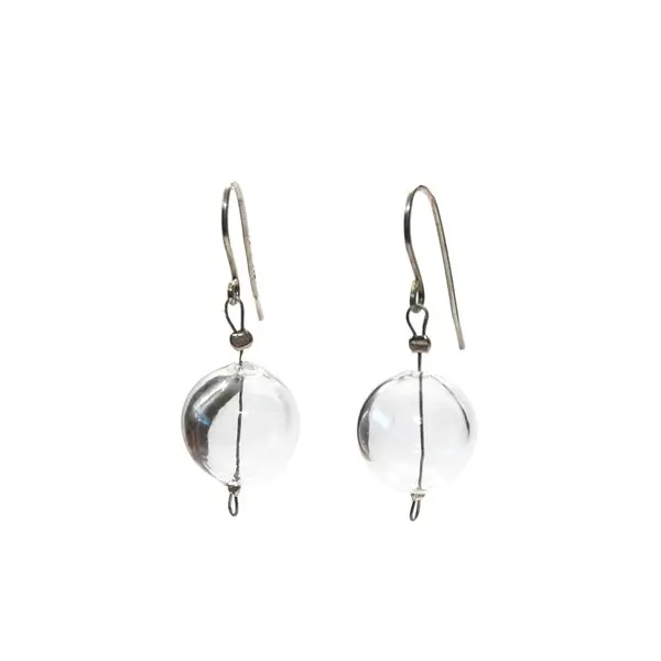 LAURA DAILI Drop Earrings With Glass Spheres - Silver