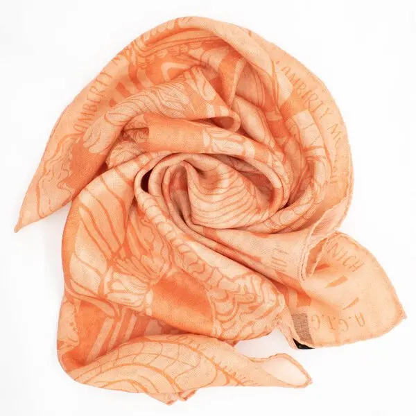 LAMBERTY MUNICH One Hundred Seashells Italian Silk & Wool Scarf