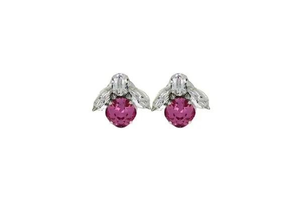 VICKISARGE The Baby Bee Platinum Clip Earrings - Pink