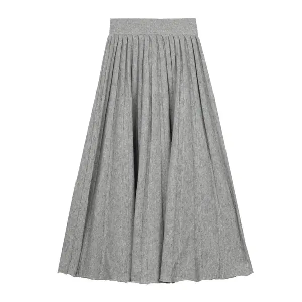 BEL CASHMERE Flared Knit Skirt - Grey