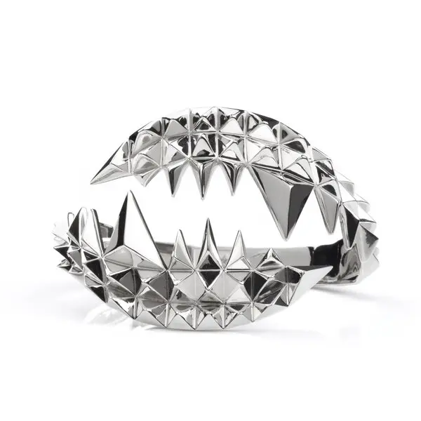 KASUN LONDON Fang Bangle - Silver