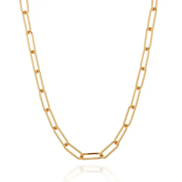 NELLOU JEWELLERY Paperclip Plated Sterling Silver Necklace - Gold