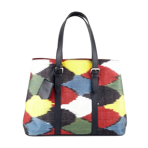SJW BAGS LONDON Avenue Ikat Tote Bag - Black