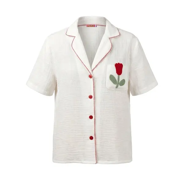 LALIPOP DESIGN Muslin Embroidered Pocket Shirt
