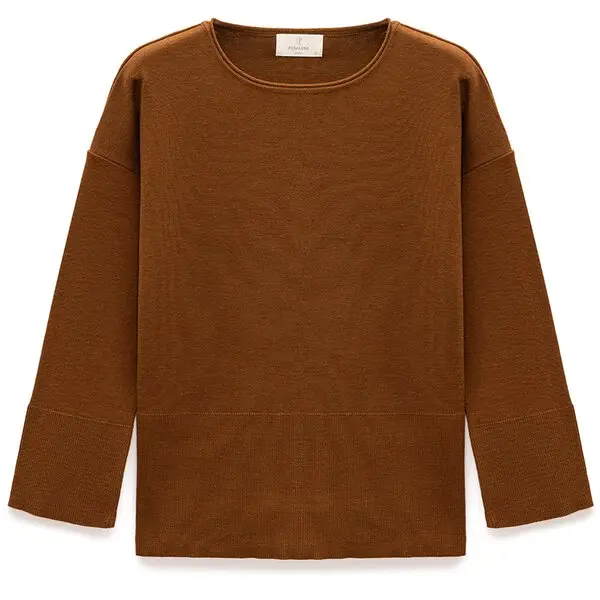 PERALUNA Rio Flat Knit Boat-neck Jumper - Brown