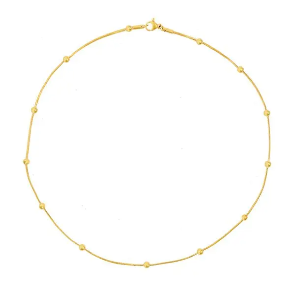 ARCTIC FOX & CO. Satellite Beaded Chain Necklace - Gold