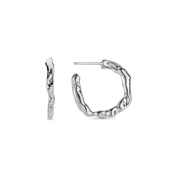 LULU AND BOO JEWELLERY Medium Sterling Hoop Earrings - Silver