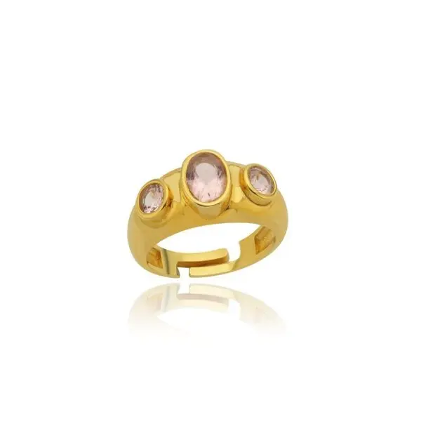 LINYA JEWELLERY Rosie Stone Signet Ring - Pink