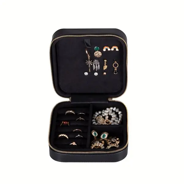 LEATHERE Luxury Travel Jewelry Box Palermo - Black