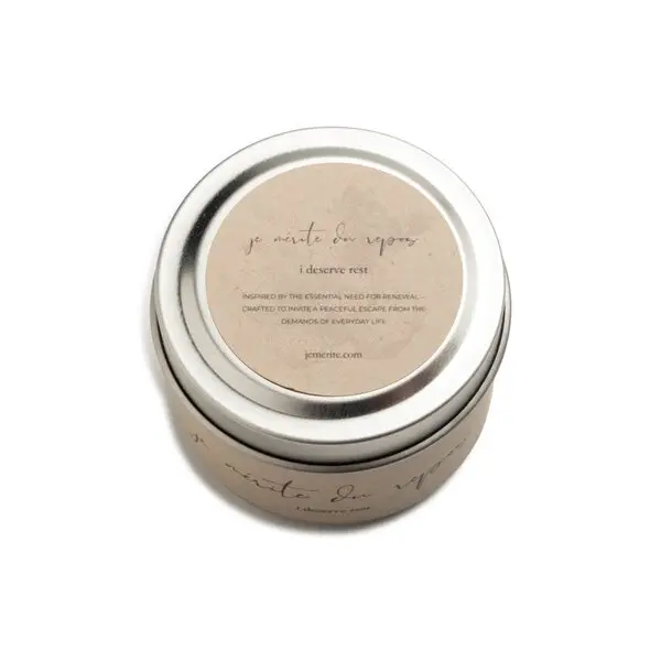 JE MÉRITE (I DESERVE) Neutrals I Deserve Rest Eucalyptus & Bergamot 2 Oz Travel Candle - Purple