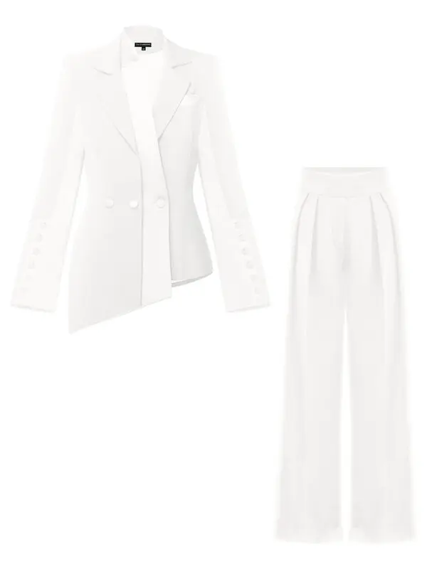 TIA DORRAINE Asymmetric Suit - White