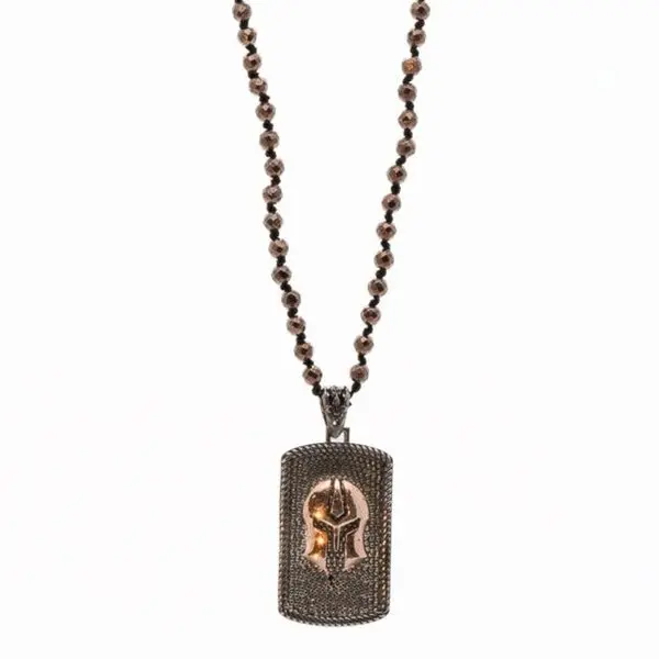 EBRU JEWELRY Brave Gladiator Necklace - Black/rose Gold/silver