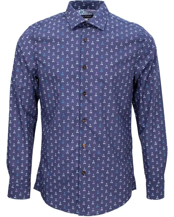 LORDS OF HARLECH Nigel Guitar Skulls Shirt Skipper - Blue