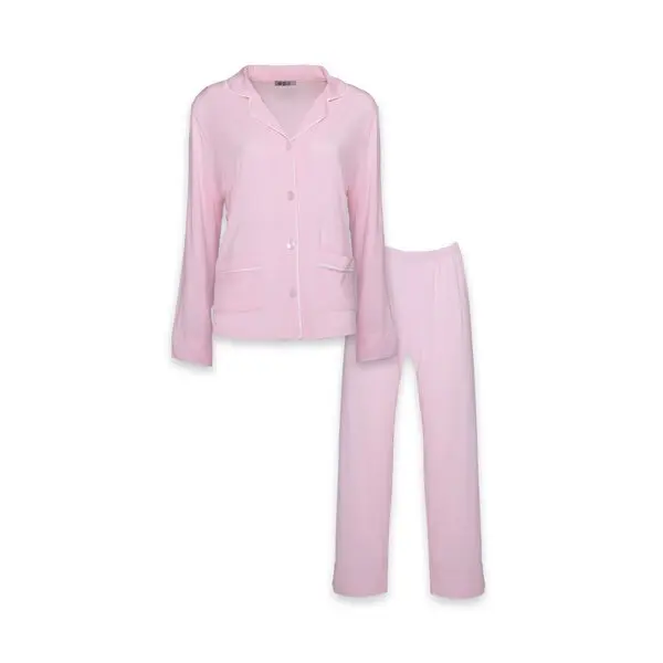 REVE SLEEPWEAR Revouse Tencel Long Pj Set In Blush - Pink