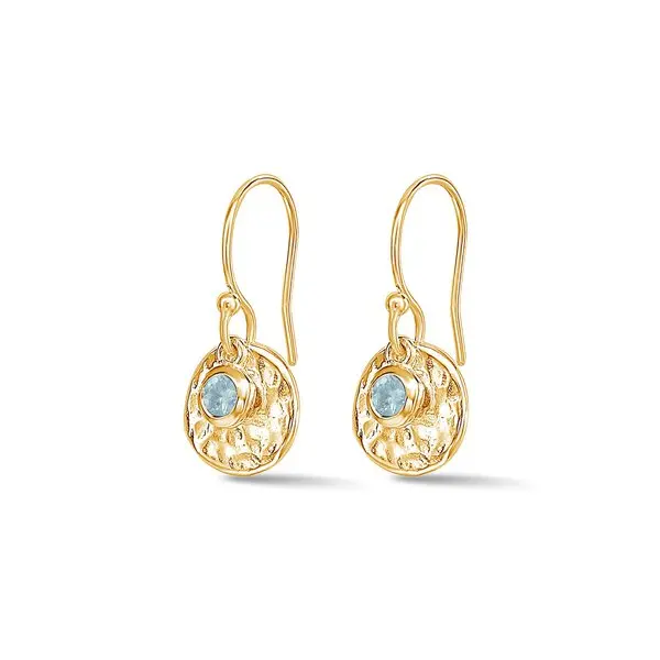 DOWER & HALL Vermeil Earrings With Aqua Marine - Gold