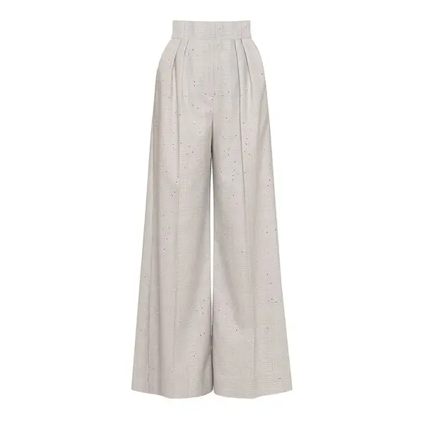 NISSA Embellished Wide-leg Trousers