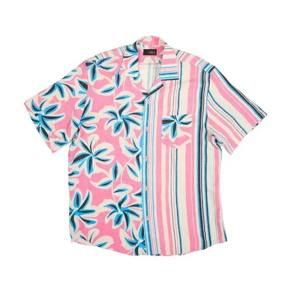 EIGHT X Paradise Relaxed Fit Short Sleeve Shirt - Pink