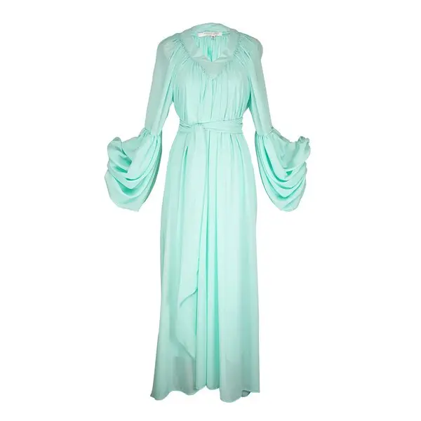 JENNAFER GRACE Chiffon Maxi Dress With Bishop Sleeves